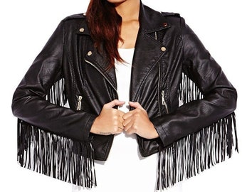 Fringed Biker Jacket | Etsy