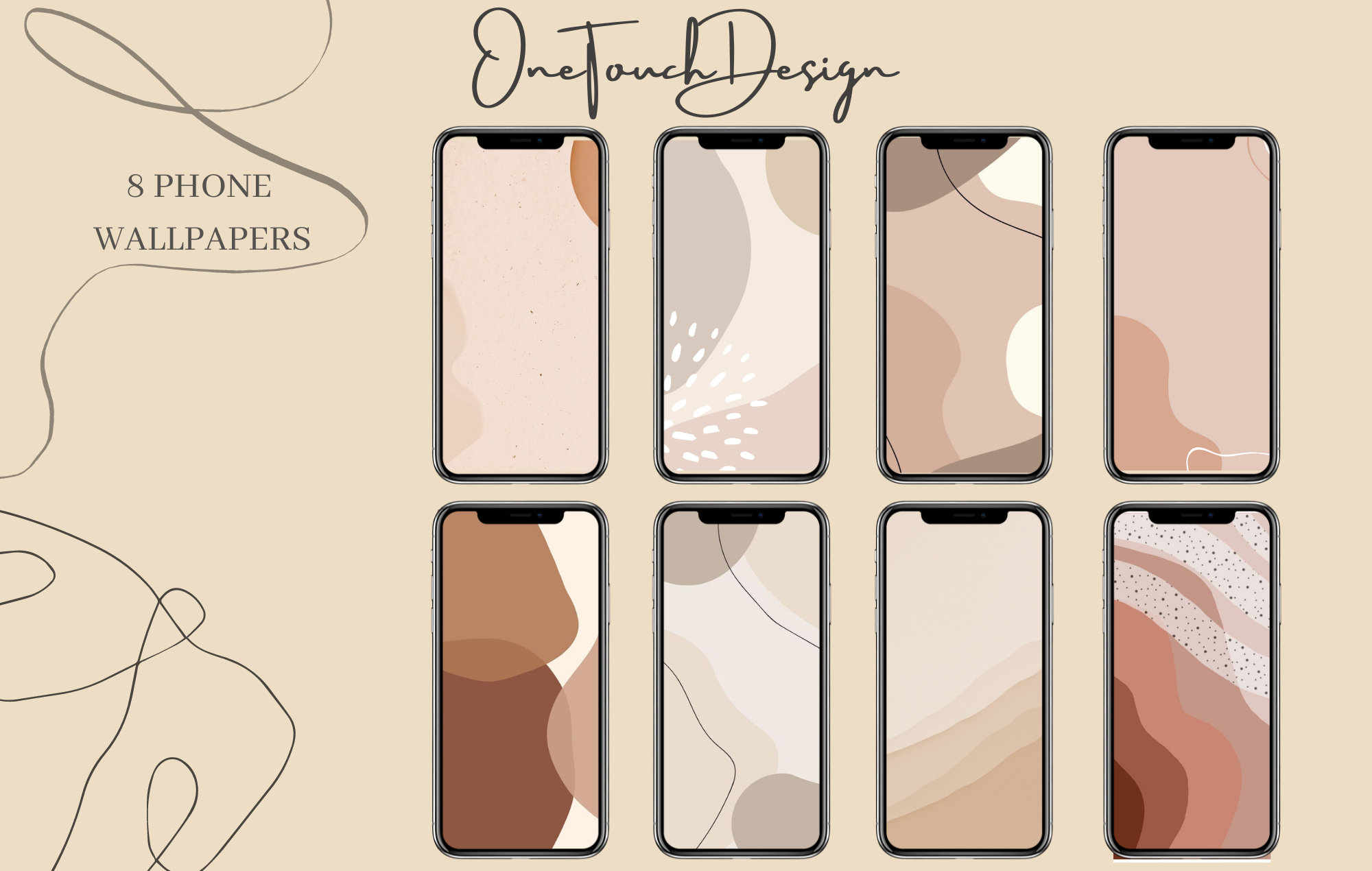 8 Beige Boho Wallpaper Lock Screen Beige Background Nude | Etsy