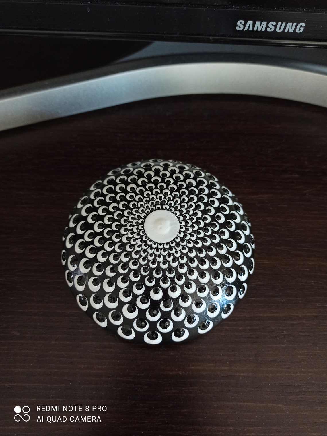 Black and White Mandala Stone - Etsy