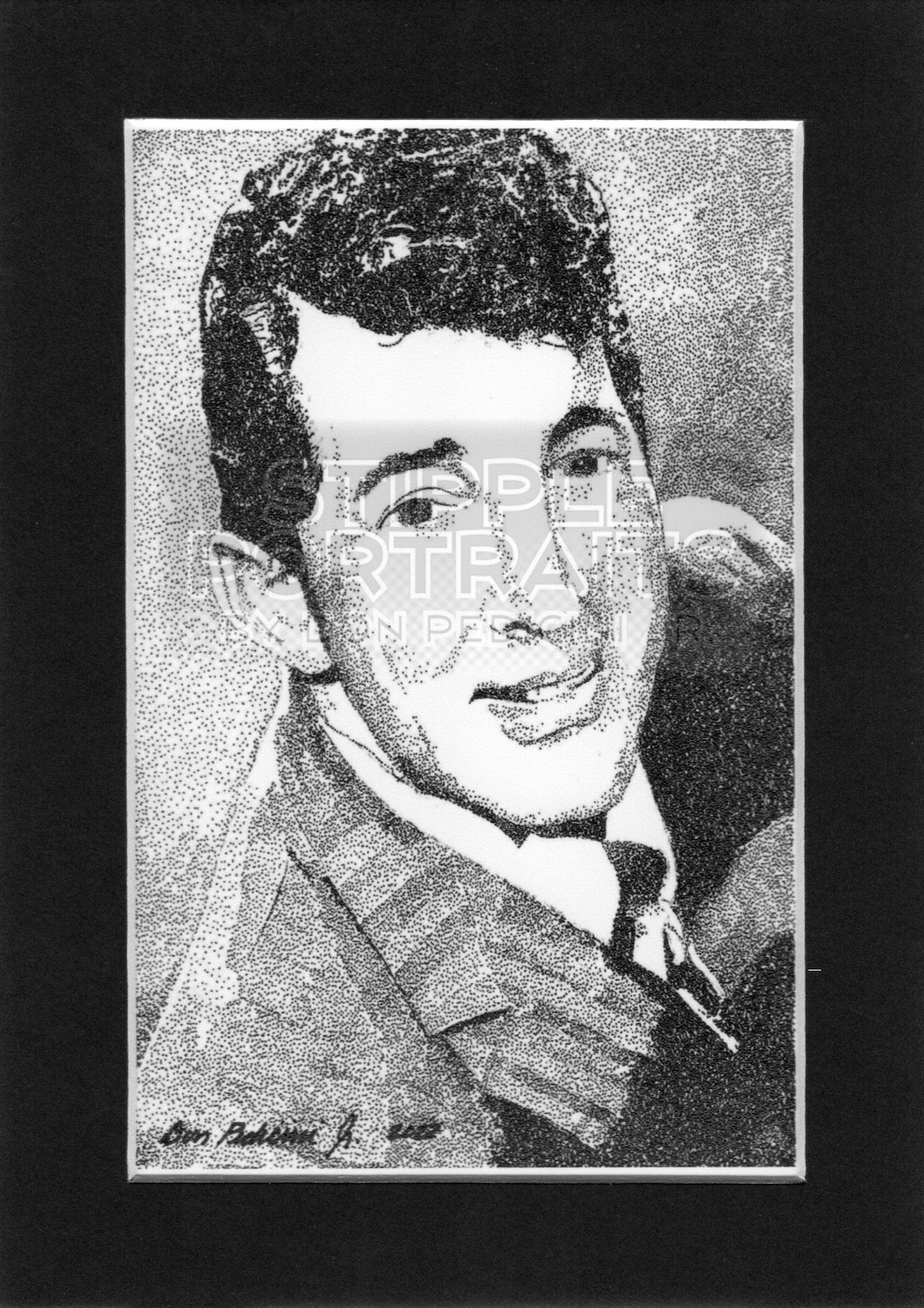 Dean Martin, Rat Pack, Art Print, Stipple Portrait, - Etsy