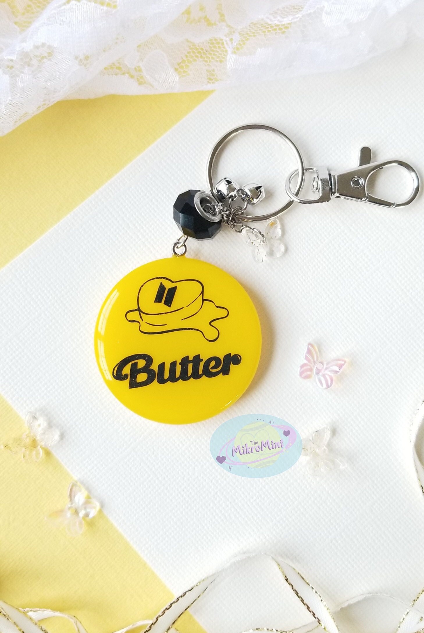 Butter BTS Resin Keychain ARMY Resin Shaker Charm RM Namjoon Jin Yoongi ...