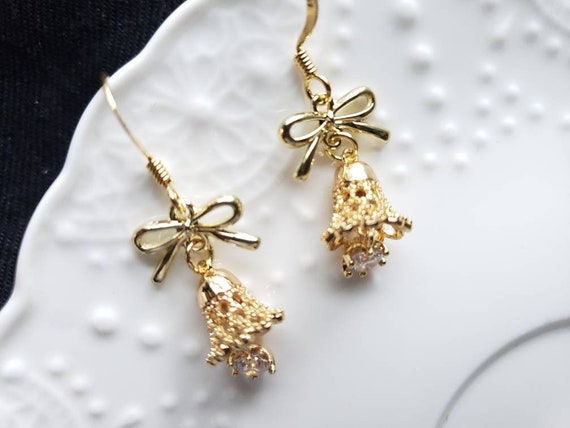 Christmas Bell Earrings Cute Metal Bell Dangle Earrings - Etsy