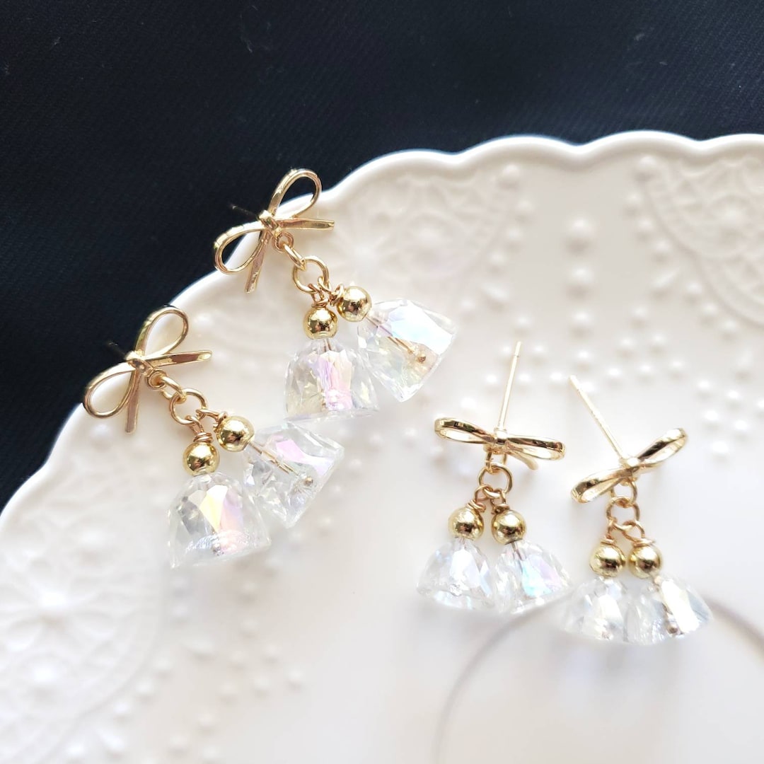 Christmas Jingle Bells Earrings, Cute Glass Bell Dangle Earrings - Etsy