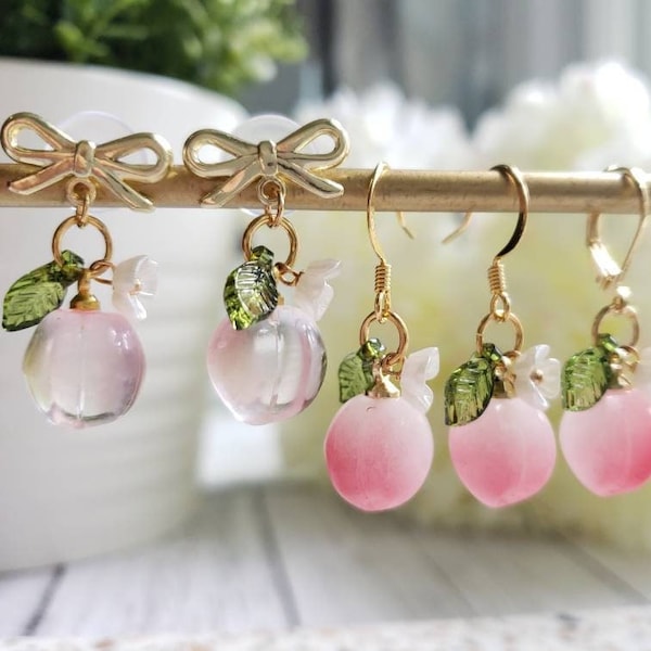 Peach Earrings - Etsy