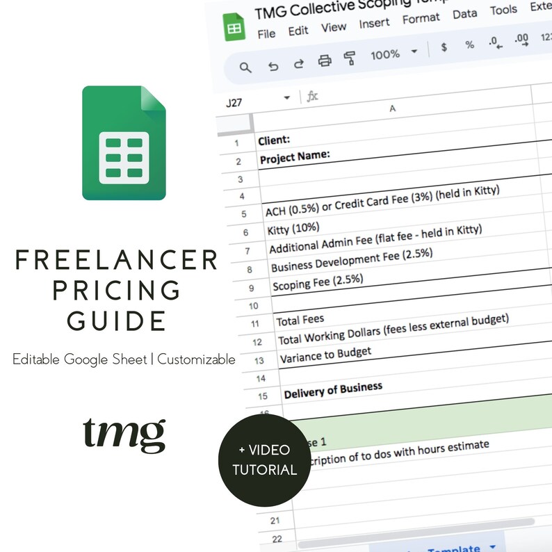 Freelance Pricing Guide Scope of Work Template Service and - Etsy