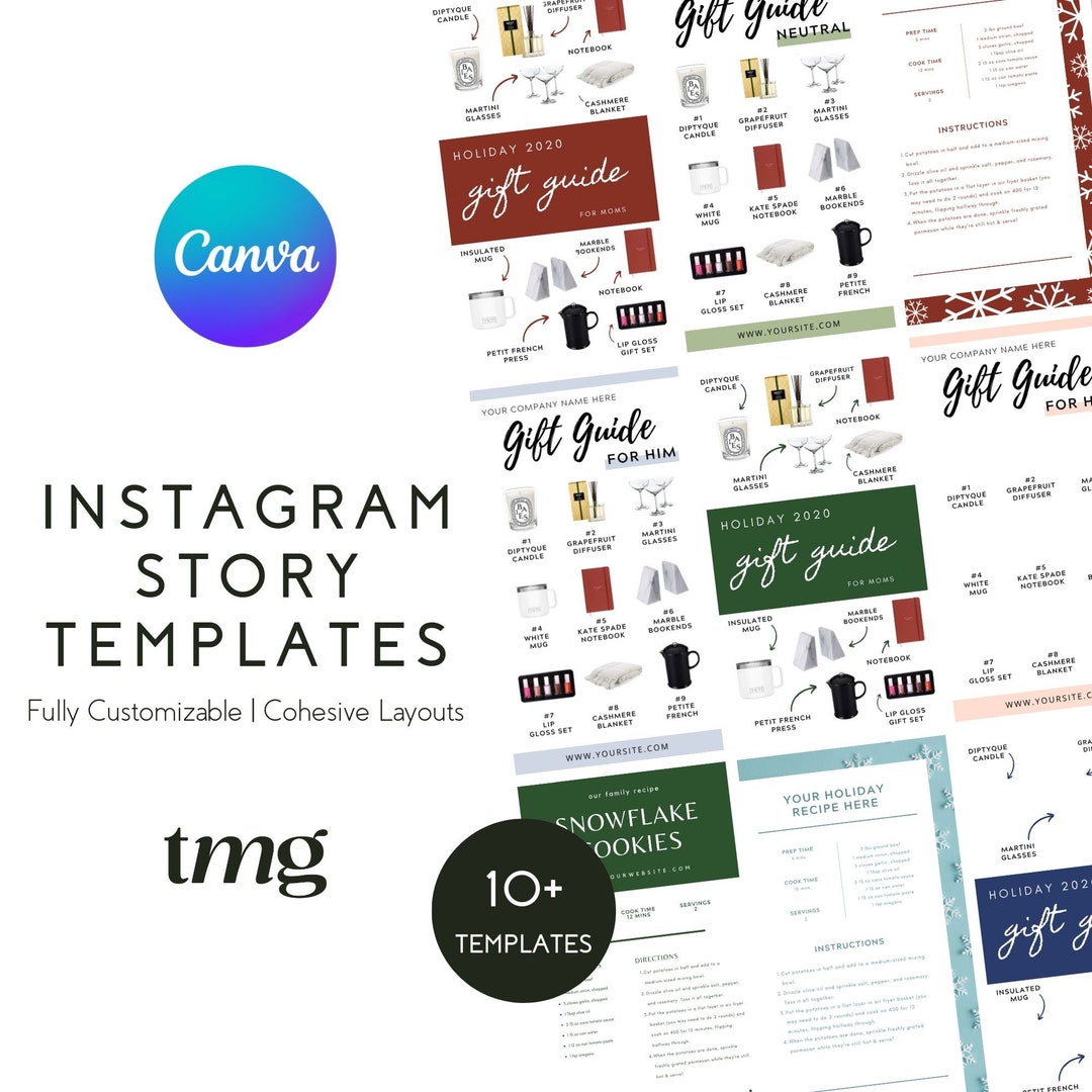 Holiday Gift Guide Template for Canva | 10 Unique Holiday Gift Guide ...