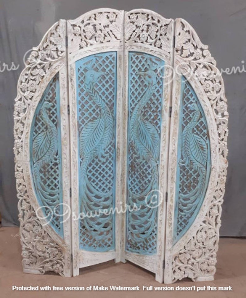 Rustic Room Divider Indian Carved Room Partition Distressed - Etsy