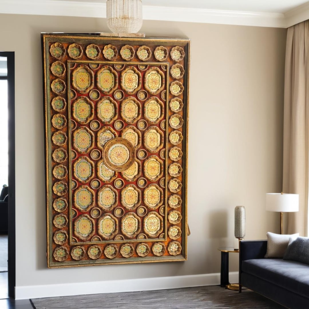 Art Deco Wall Panel, Indian Wooden Ceiling Panel, Reclaimed Wood Panel ...