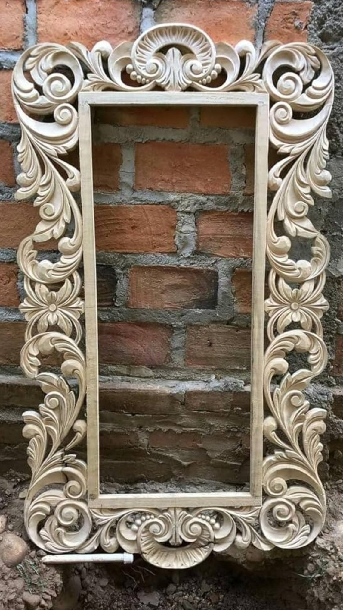 Antique Inspired India Mirror, Rustic White Wall Mirror, Mirror for ...