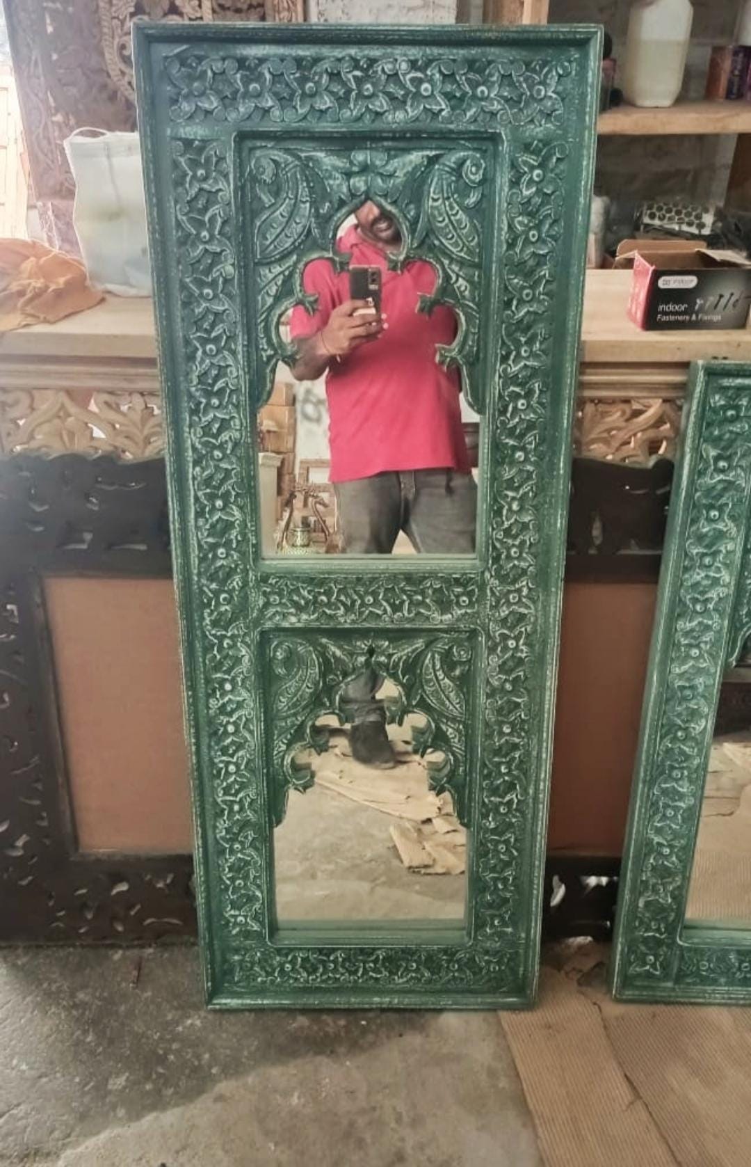Art Deco Mirror, Vintage Inspired Mirror, Indian Carved Wooden Wall ...