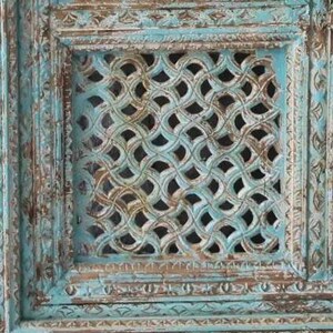 Wooden Jaali Carving Wall Panel, Carved Indian Wall Art, Distressed ...