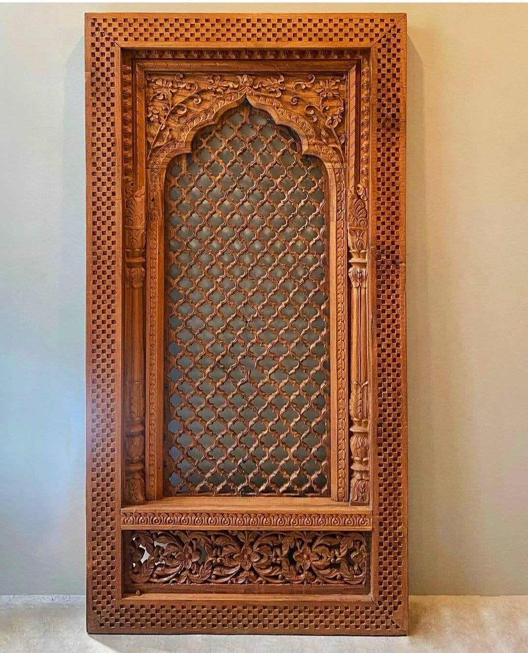 Vintage Inspired Indian Wall Panel, Carved Wooden Wall Panel, Rustic ...