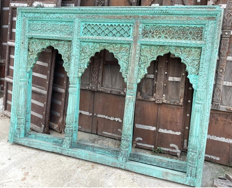 Indian Jaali Mirror, Wooden Arch Mirror, Wall Mounted Mirror in ...