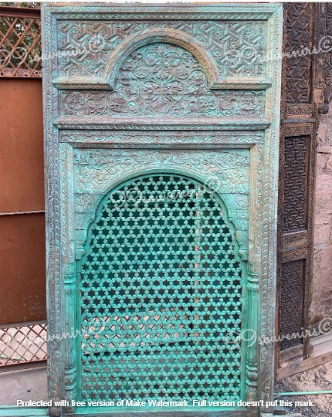 Rustic Wall Panel, Distressed Blue Wall Decor Panel, Carved Wooden Wall ...