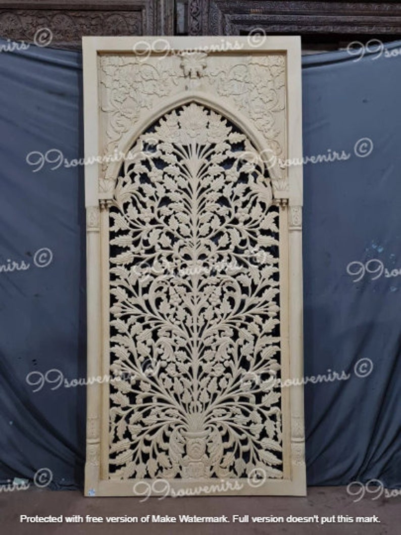 Wooden Wall Panel, Carved Wooden Wall Hanging, Intricately Carved Wall ...