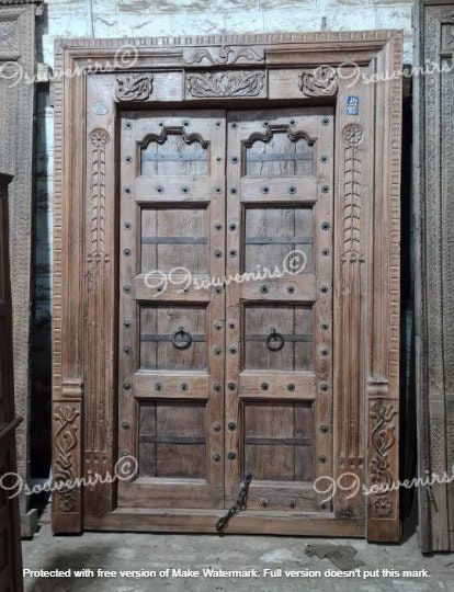 The Amrasar Vintage Style Indian Doors, Carved Wooden Doors, Entryway ...