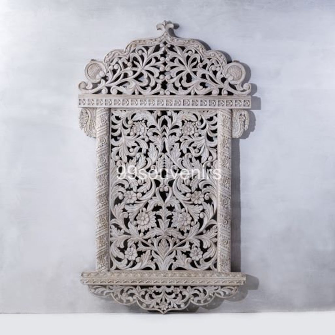 Indian Wall Panel, Carved Wooden Wall Hanging, Rustic Wall Decor for ...