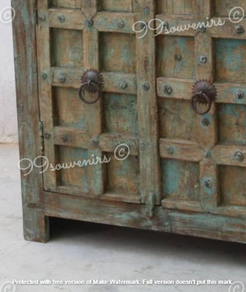 Rustic Indian Cabinet Carved Wooden Entryway Cabinet - Etsy