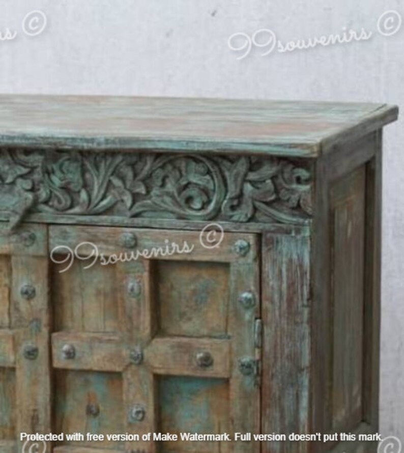 Rustic Indian Cabinet Carved Wooden Entryway Cabinet - Etsy