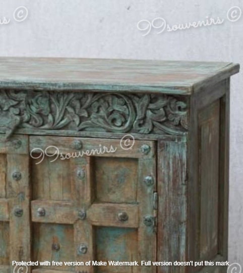 Rustic Indian Cabinet Carved Wooden Entryway Cabinet - Etsy