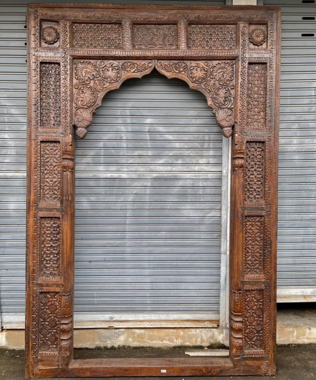 Big Arch Mirror Frame, Indian Furniture, Carved Wooden Panel, Large ...