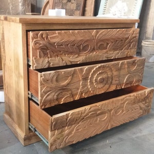 Indian Rustic Cabinet, Carved Wooden Dresser, Boho Living Room Cabinet ...