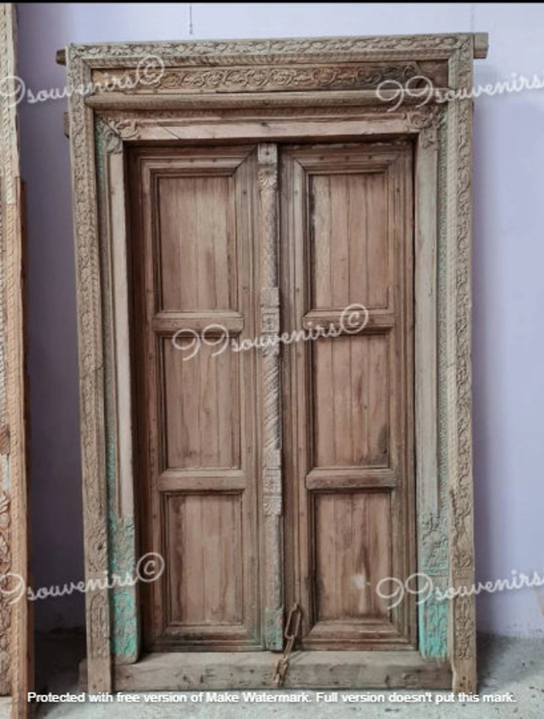 The Rangmahal Vintage Style Indian Doors, Carved Wooden Doors, Entryway ...