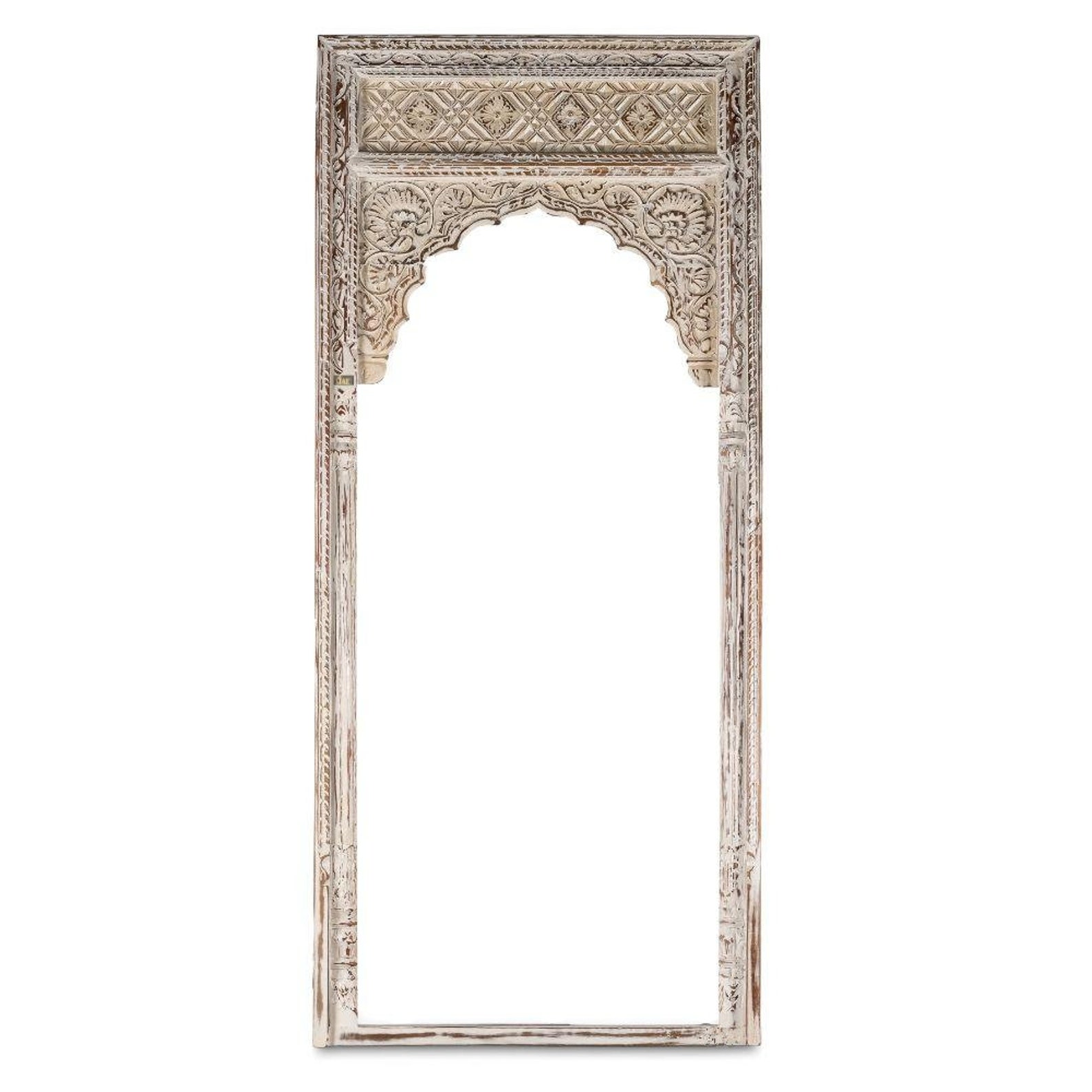 Rustic Wooden Mirror, India Mirror, Carved Wooden Wall Mirror ...