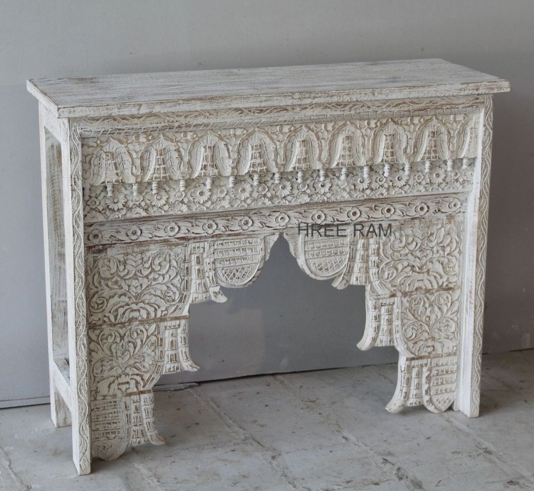 Antique Style Wood Console for Bohemian Home, Vintage Inspired Console ...