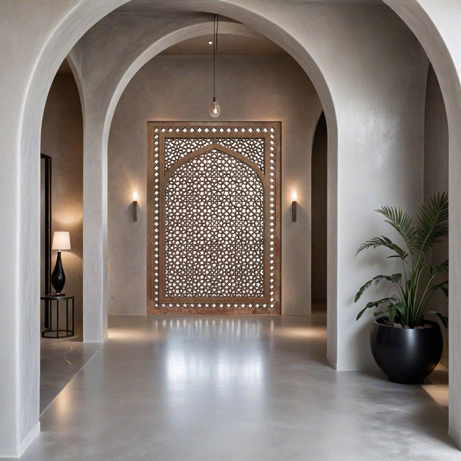 Antique Inspired Wall Panel With Intricate Jaali Carvings, Carved ...