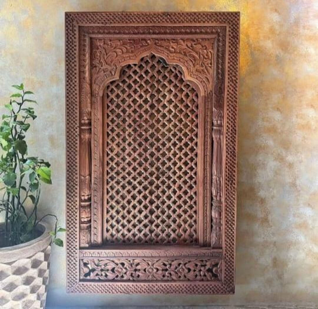 Indian Wood Panel, Wall Art, Antique Inspired Filigree Wall Panel ...