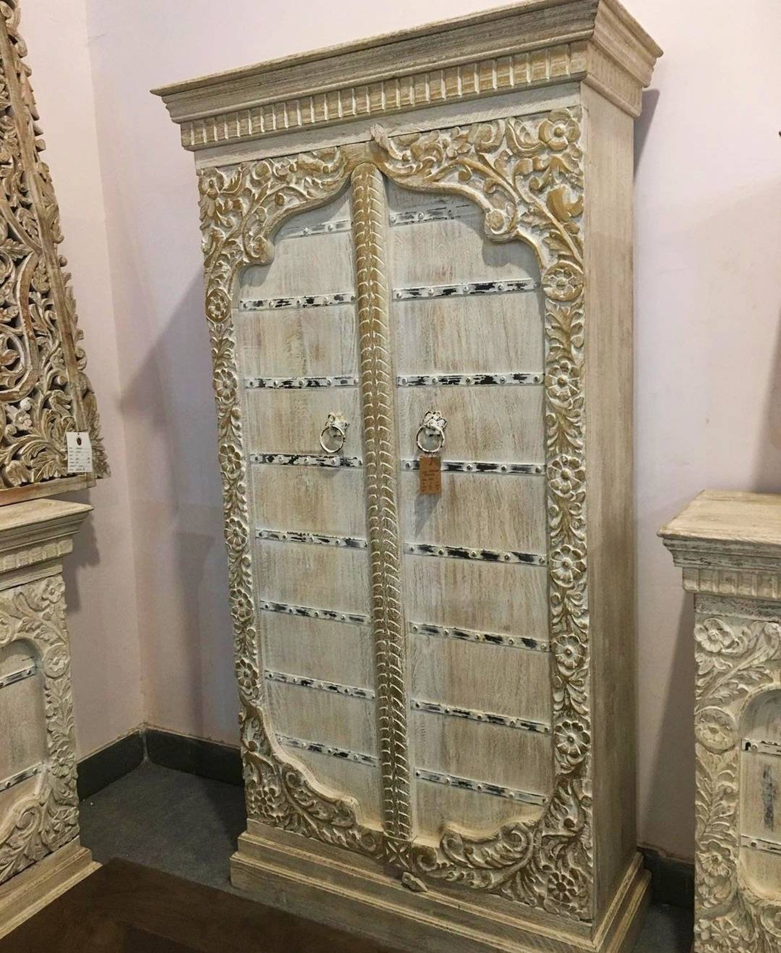 Wooden Armoire, Antique Style Armoire for Boho Home, Vintage Inspired ...