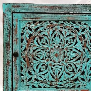 Rustic Side Table, Indian Carved Bedside Table, Vintage Inspired Wooden ...