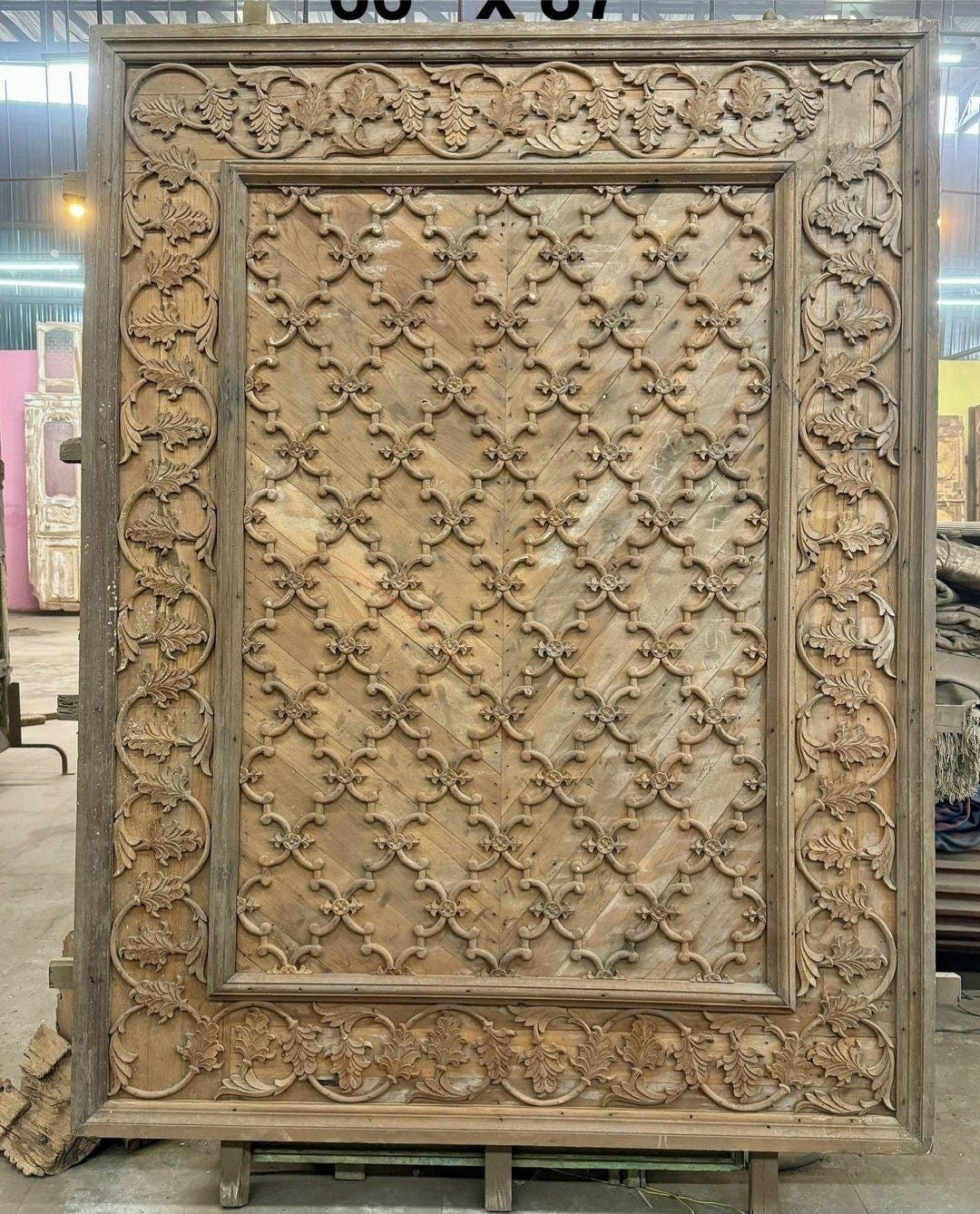 Wall Hanging Teak Wood, Intricately Carved India Wall Hanging, Bohemian ...