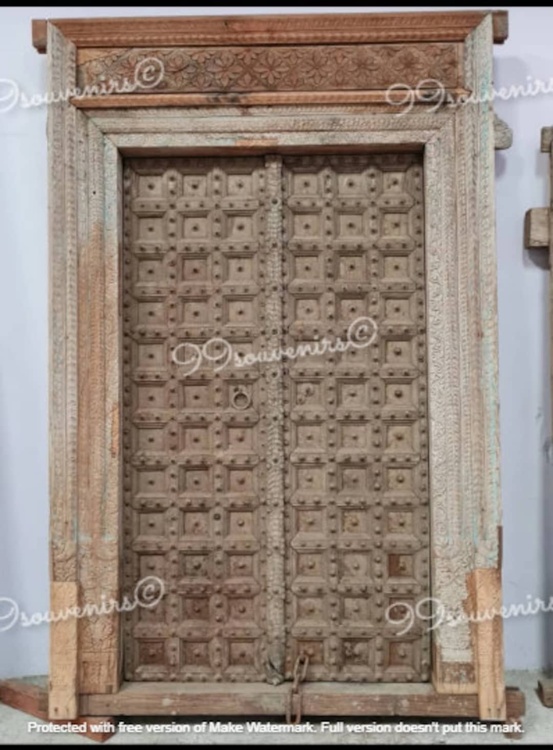 Vintage Style Indian Doors, Carved Wooden Doors, Entryway Full Size ...