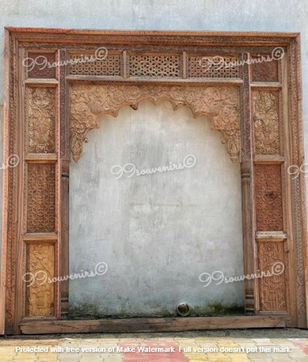 The Mahal Vintage Style Arch, Indian Door Way, Carved Wooden Panel ...