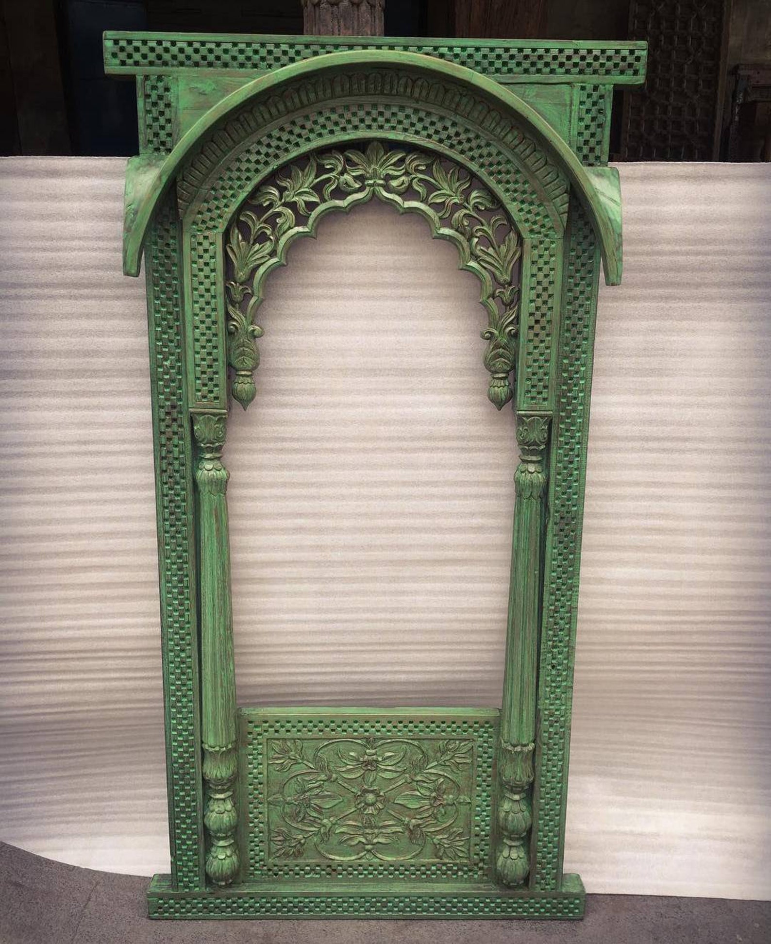 The Mehrana Vintage Inspired Jharokha Mirror Indian Wooden - Etsy