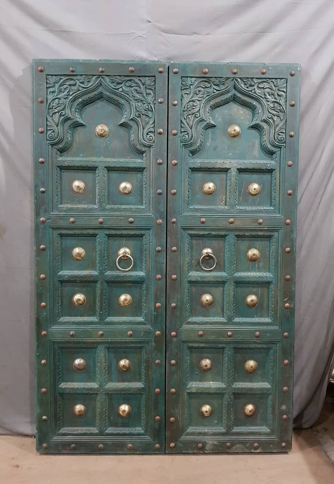 Vintage Inspired Door, Indian Doors, Rustic Green Decorative Doors ...