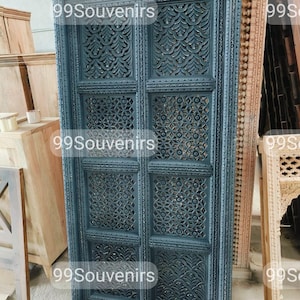 Vintage Inspired Indian Wall Panel, Carved Wooden Wall Decor in Rustic ...