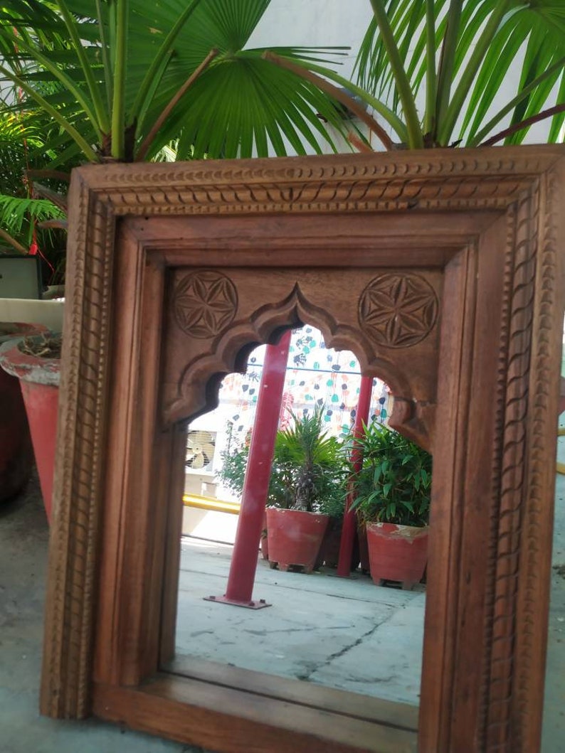 Solid Wood Boho Mirror, Indian Statement Mirror, Vintage Inspired ...