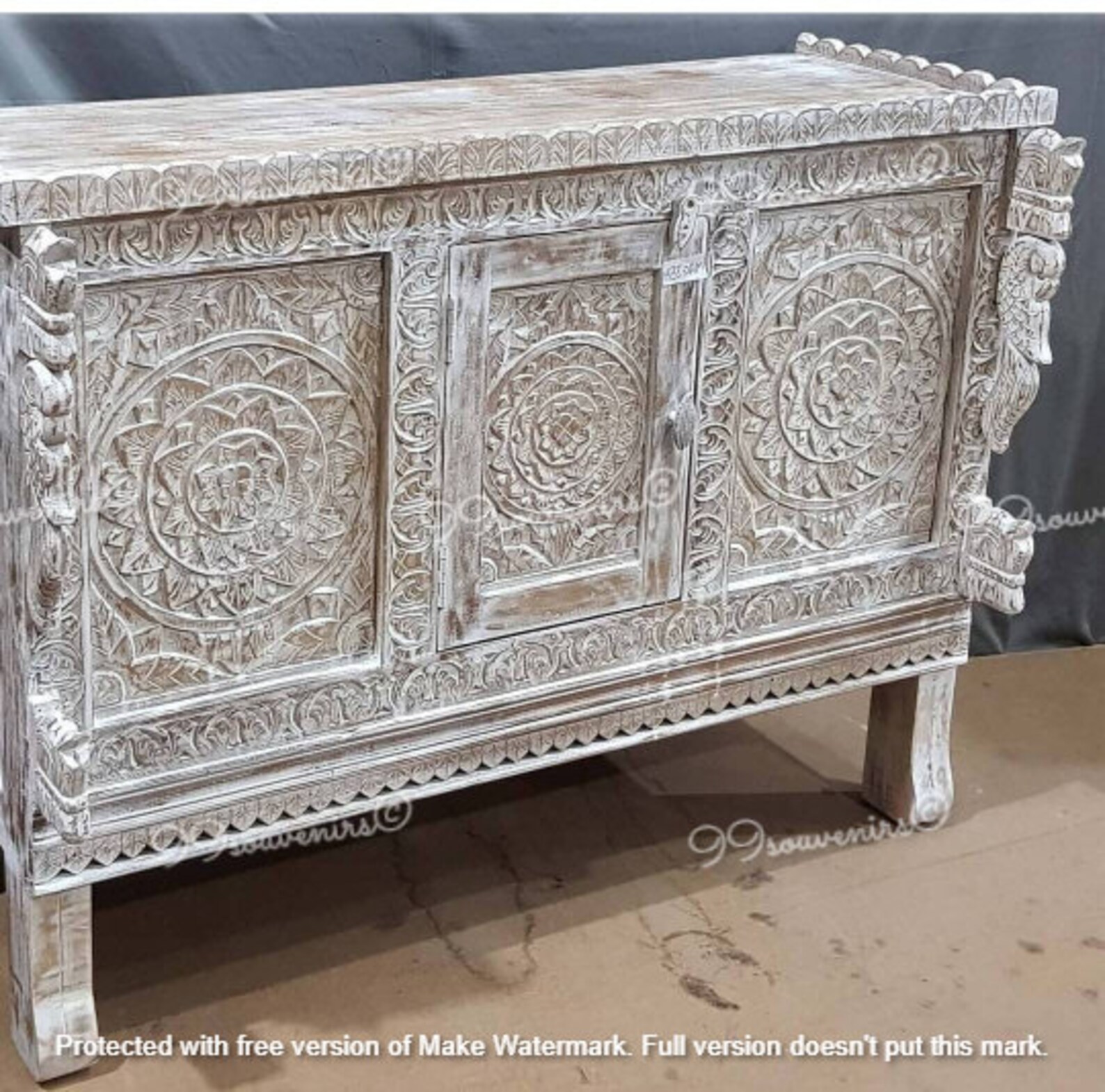 The Ashwa Vintage Style Console Table Rustic Indian Cabinet - Etsy