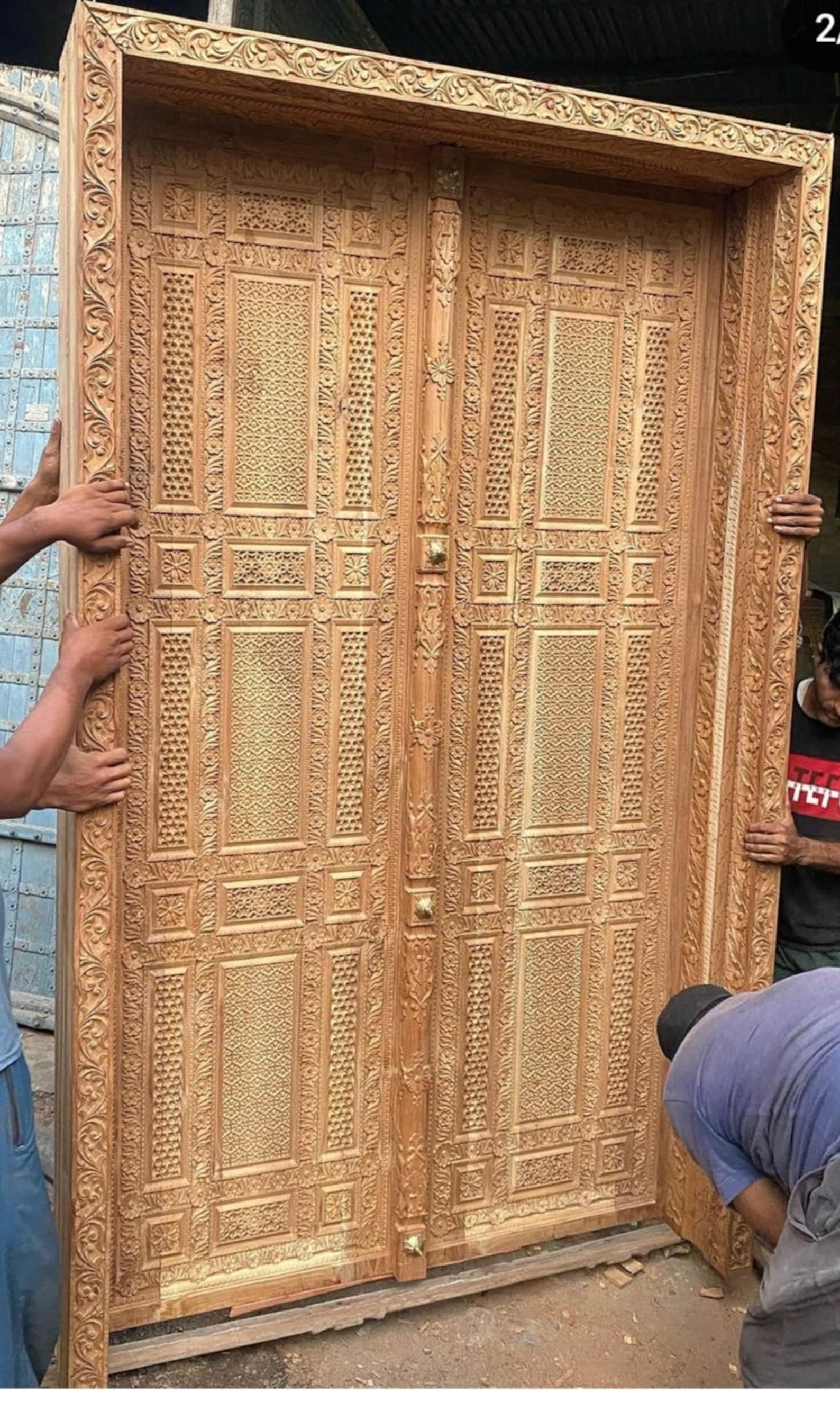 Indian Doors, Carved Teak Wood Doors, Antique Style Doors, Indian ...