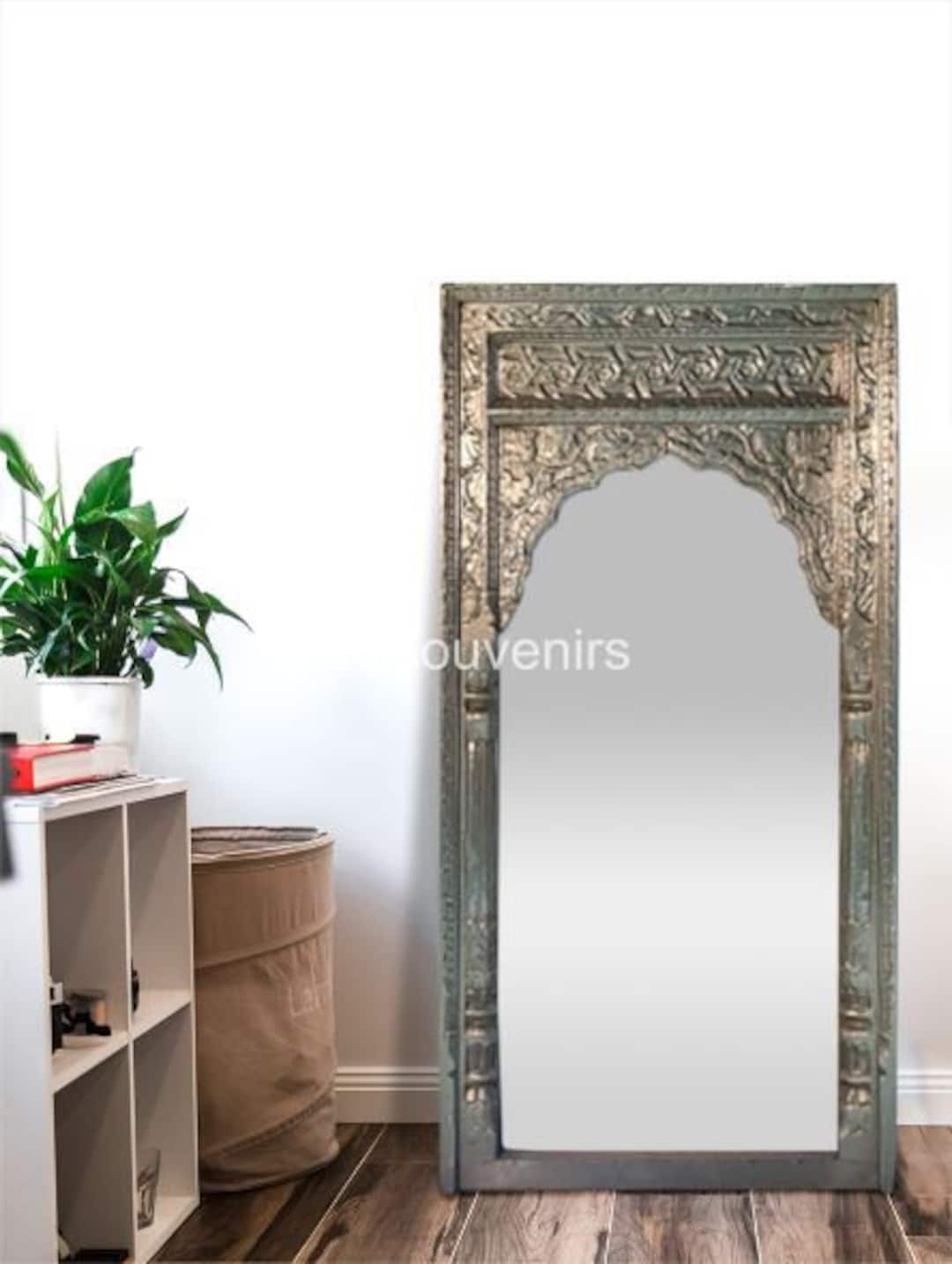 Indian Mirror, Antique Inspired Accent Mirror, Carved Wooden Wall ...
