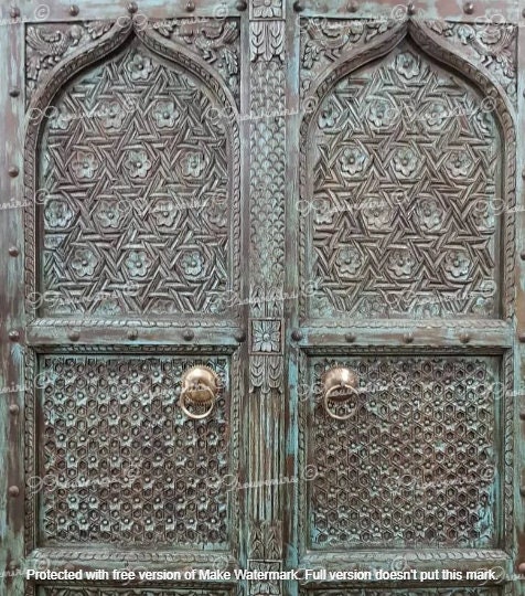 The Jaisalmer Vintage Inspired Indian Doors, Carved Wooden Decorative ...