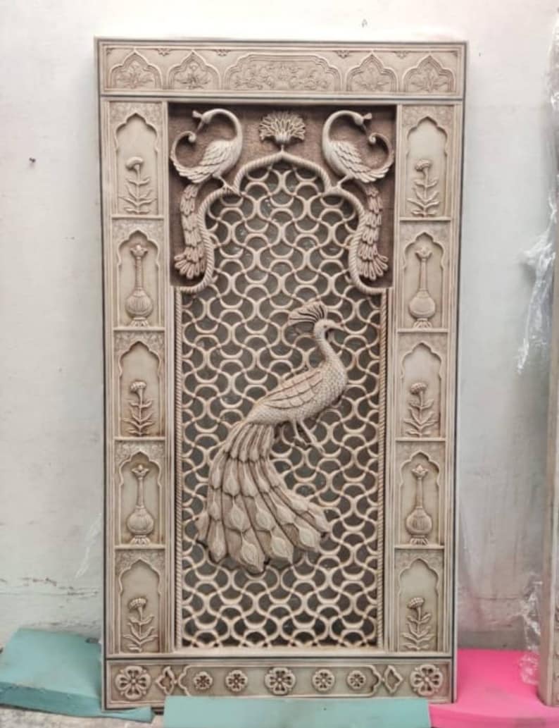 The Lodhi Antique Style Marble Jaali Art, Mughal Wall Art, Intricately ...