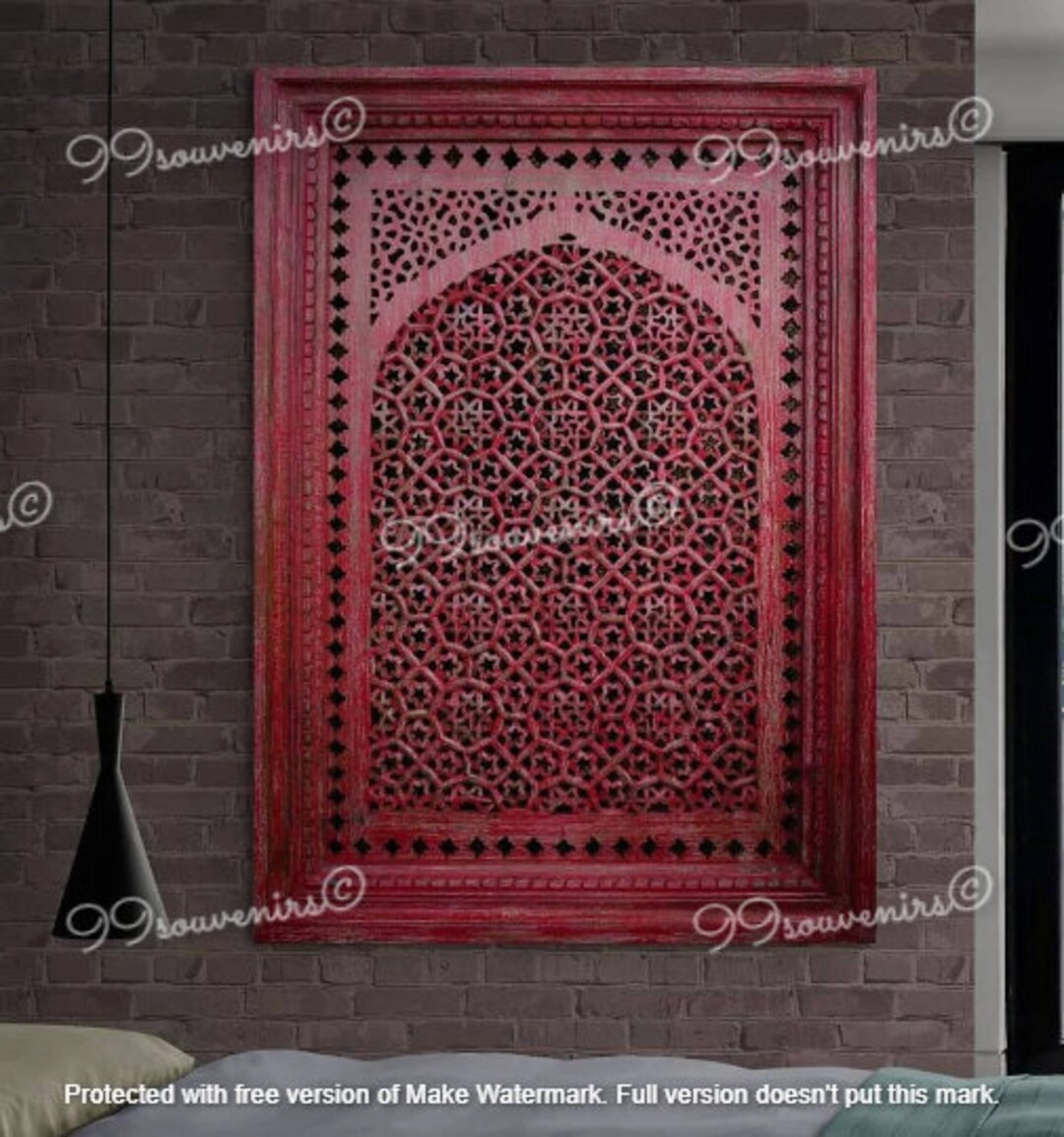 Rustic Wall Panel, Carved Wooden Wall Hanging, Indian Vintage Style ...