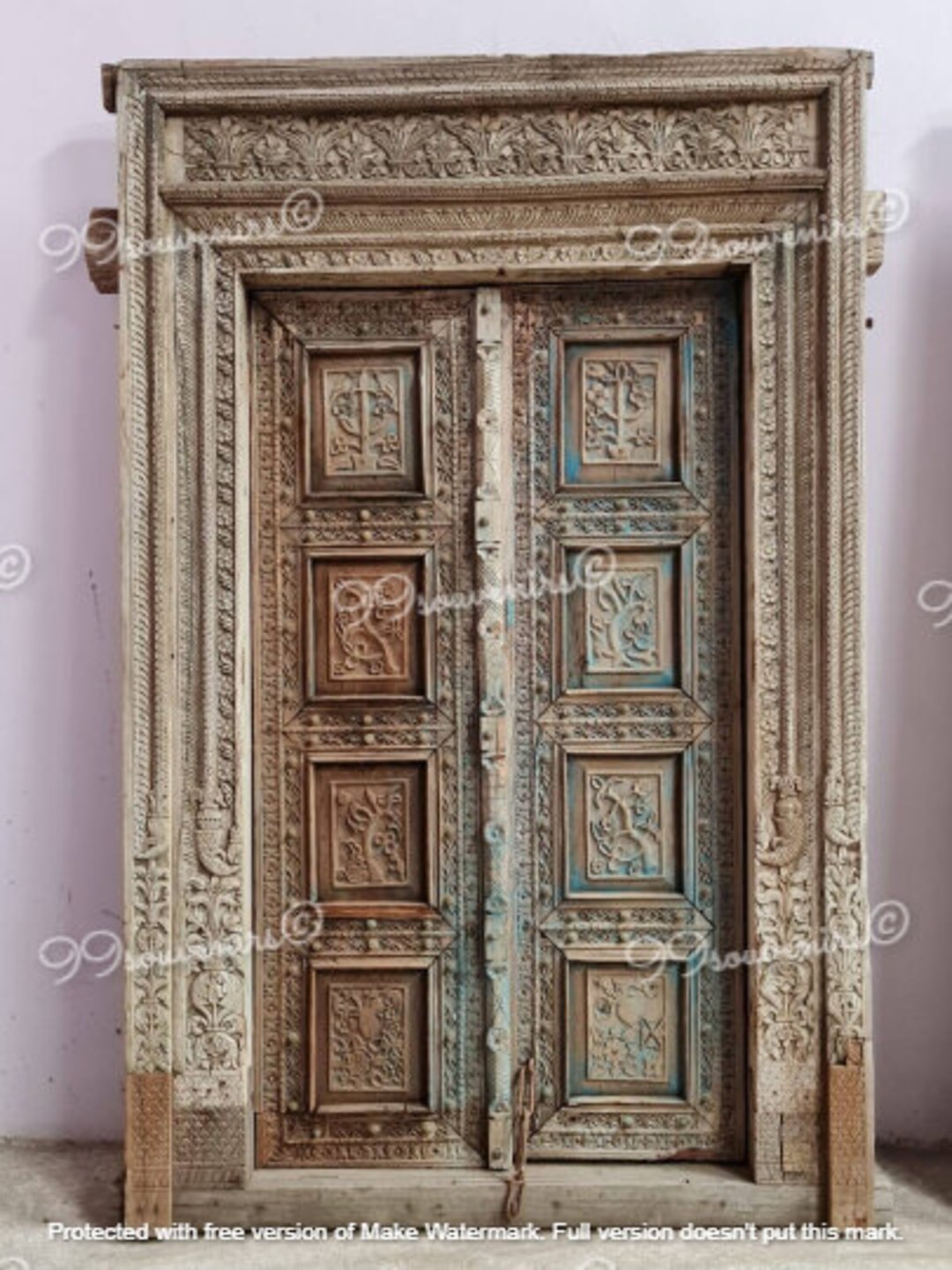 Vintage Style Indian Doors, Carved Wooden Doors, Solid Wood Doors ...
