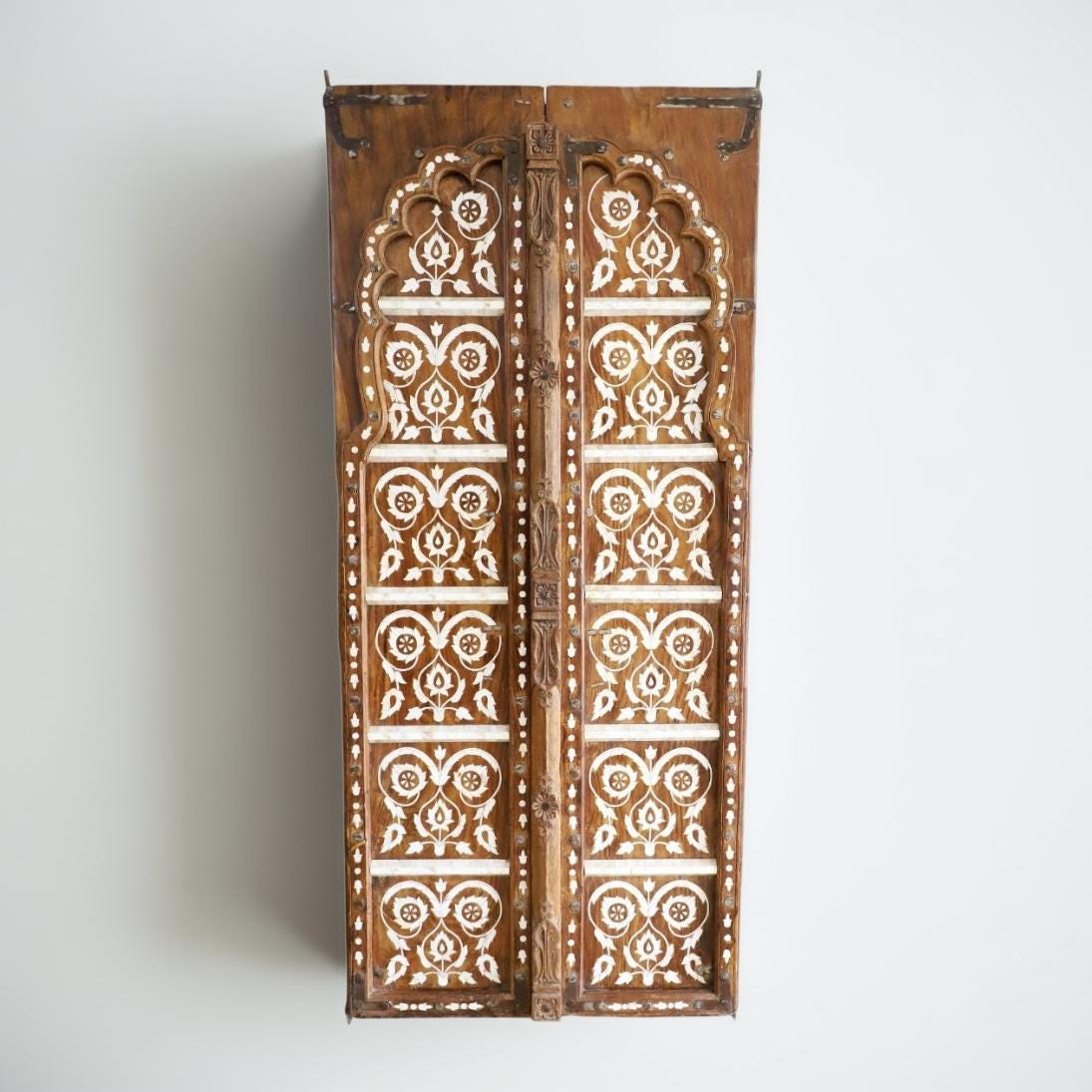 Vintage Inspired Indian Wall Panel, Carved Wooden Inlay Wall Panel ...