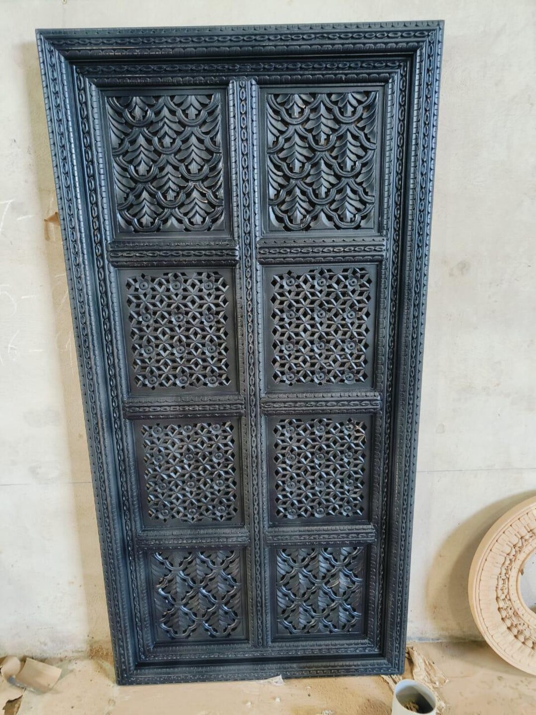 Boho Wall Panel, Indian Carved Wooden Ceiling Panel, Farmhouse Wall ...