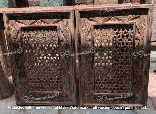 Wooden Wall Panel, Vintage Style Indian Wall Decor Panel, Intricate ...